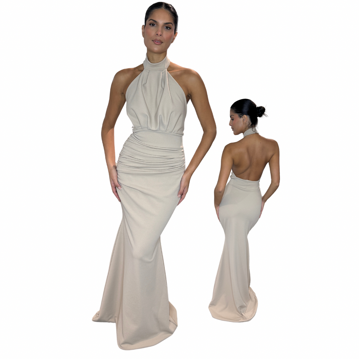 NORA RUCHED FISHTAIL w/ button neck (30 colours available) – Bridesmaid ...